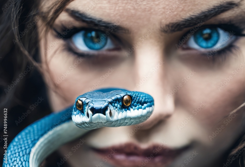 snake, reptile, woman, illustration, portrait, girl portrait ...