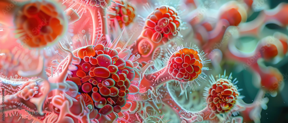 Macro view of cell, abstract background of organic structure of micro ...