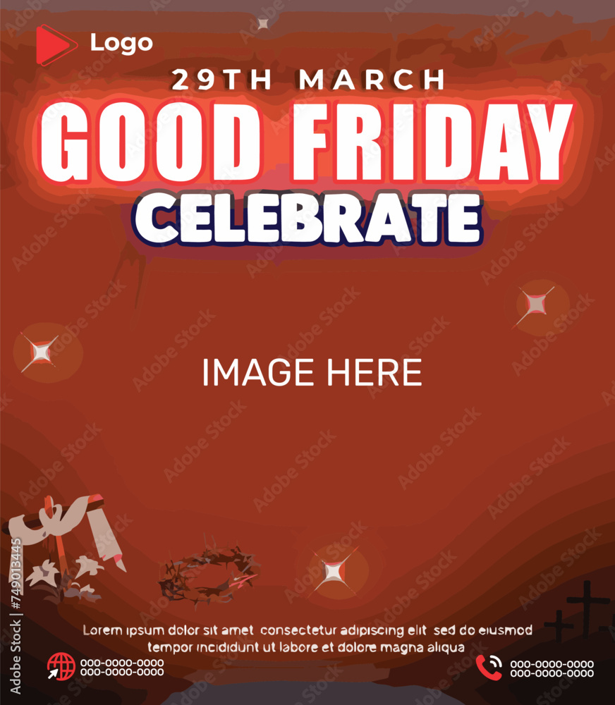 Happy good friday celebration instagram and facebook post template ...