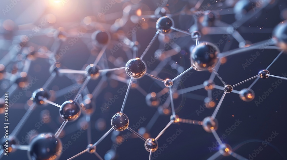 the 3D illustration showcases graphene molecules, epitomizing the ...