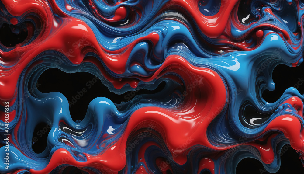 Different colored liquids mix together very dynamically to create ...