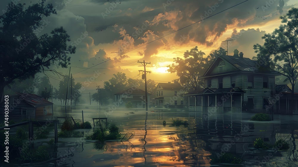 A severe tropical storm with heavy rainfall caused a major flooding ...
