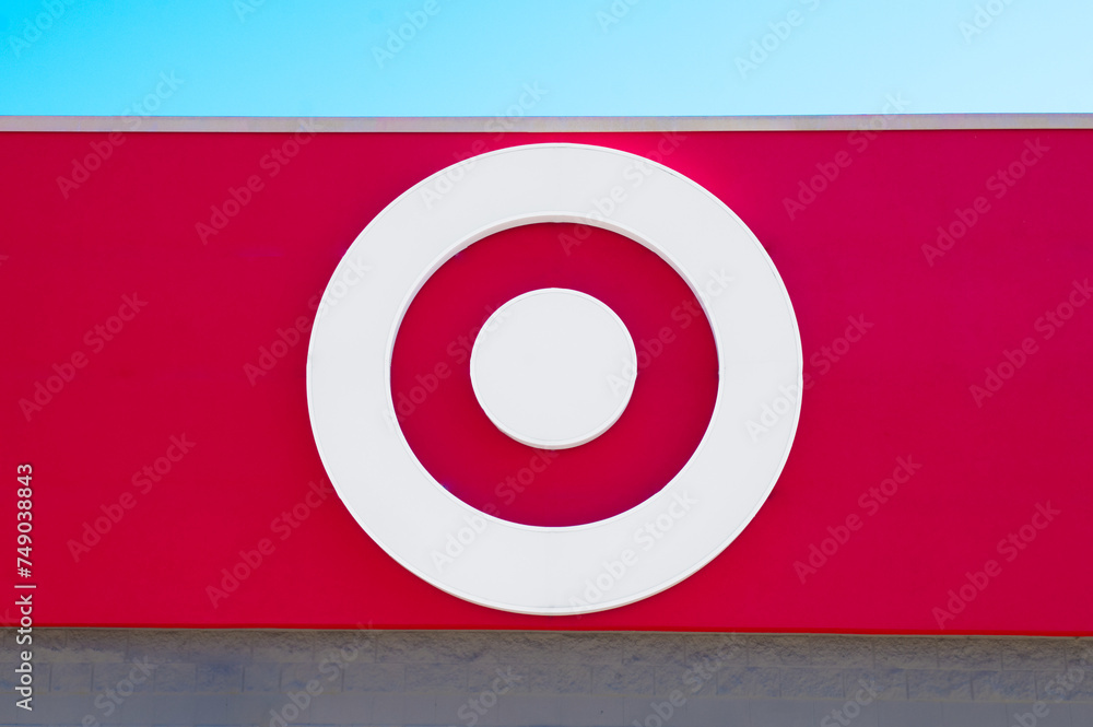Ocala, Florida 2-27-2024 exterior facade sign signage of target retail ...