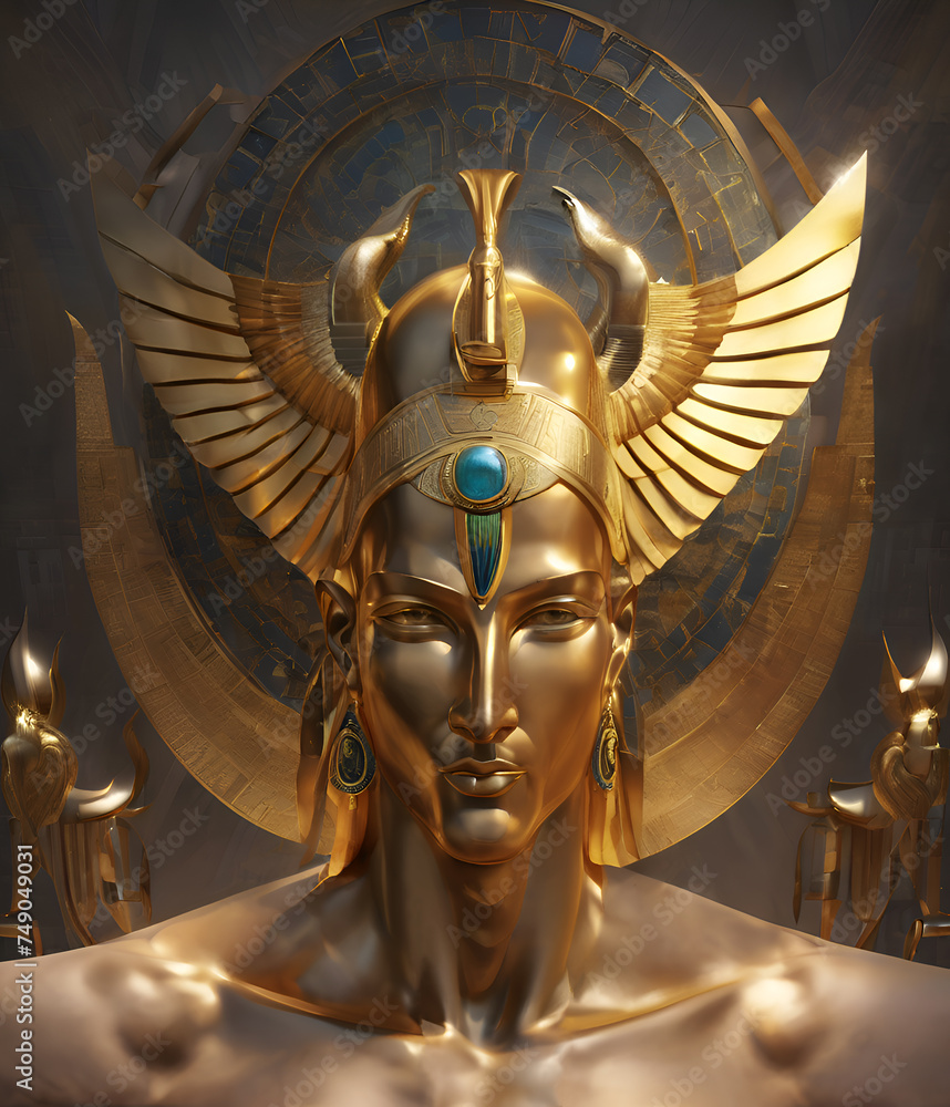 golden Thoth Trismegistus, Hermes,- Egyptian god with unusual ...