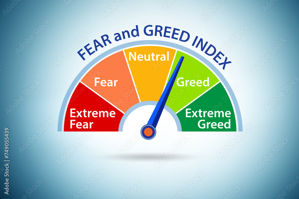 Fear and greed investor behaviour concept Stock Illustration | Adobe Stock