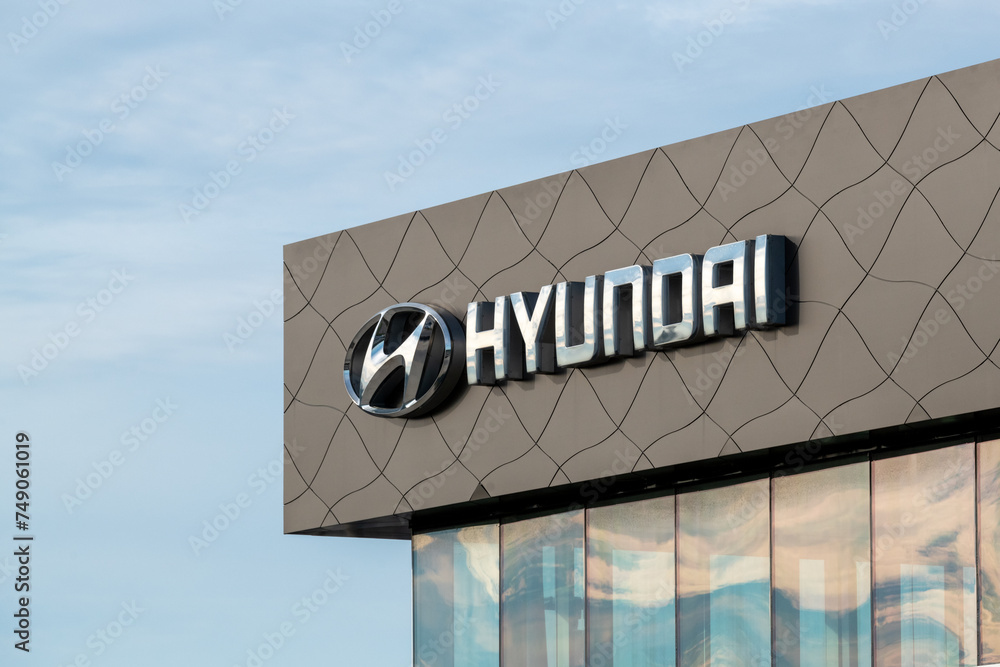 Orlando, Florida, Us-February 2024: The corner of a building with a ...