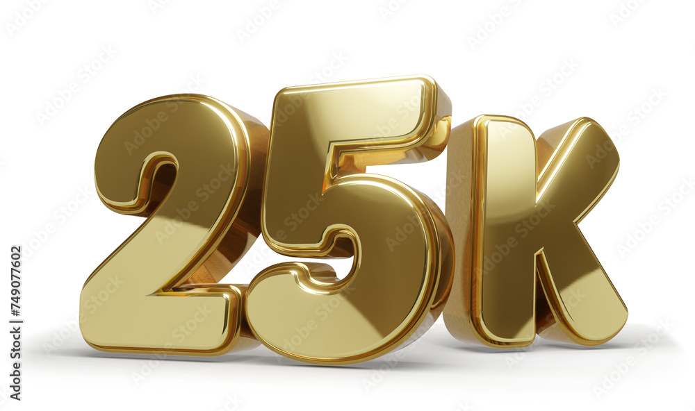 25k Dourado com Fundo Transparente e Sombra Stock Illustration | Adobe ...
