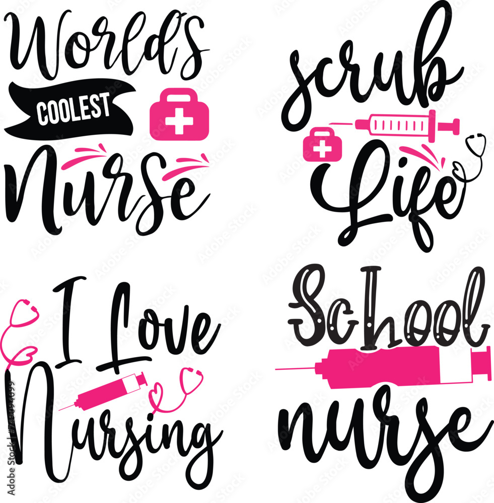 Vetor de Nurse SVG Bundle, Nurse Quotes SVG, Doctor Svg, Nurse ...