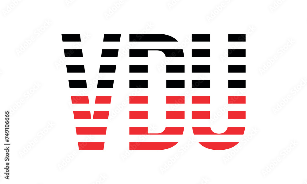 VDU three initial letter iconic line negative space minimal logo design ...