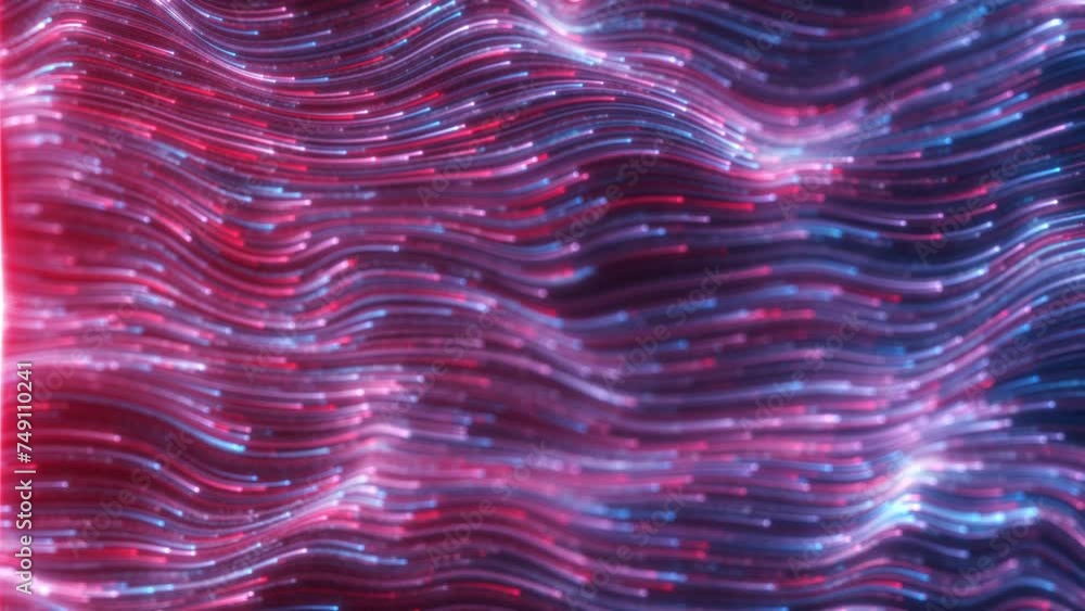 Blue and red lines flow, color particle stripe flow to the right ...