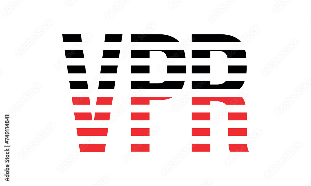 VPR three initial letter iconic line negative space minimal logo design ...