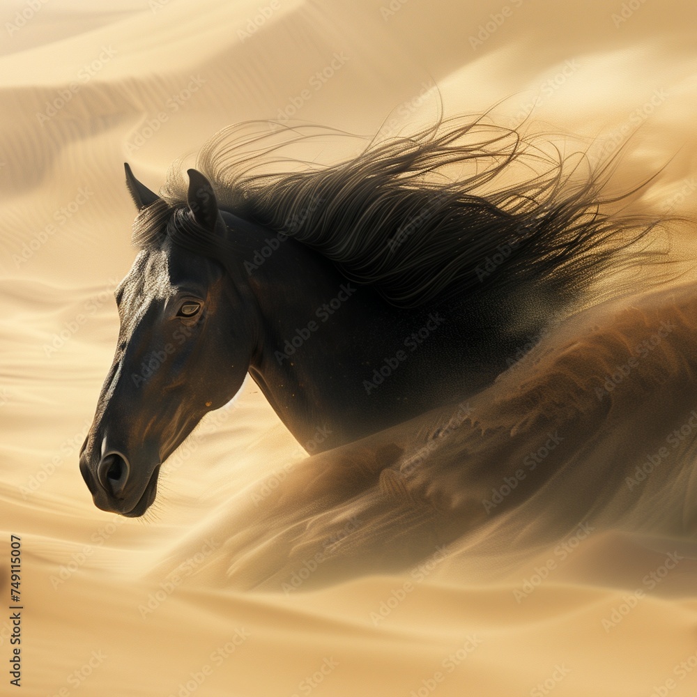 Foto de Imagine a surreal desert landscape where the shifting sands ...