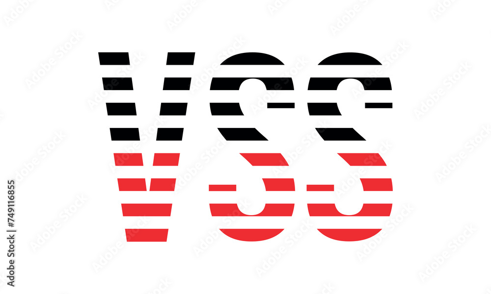 VSS three initial letter iconic line negative space minimal logo design ...