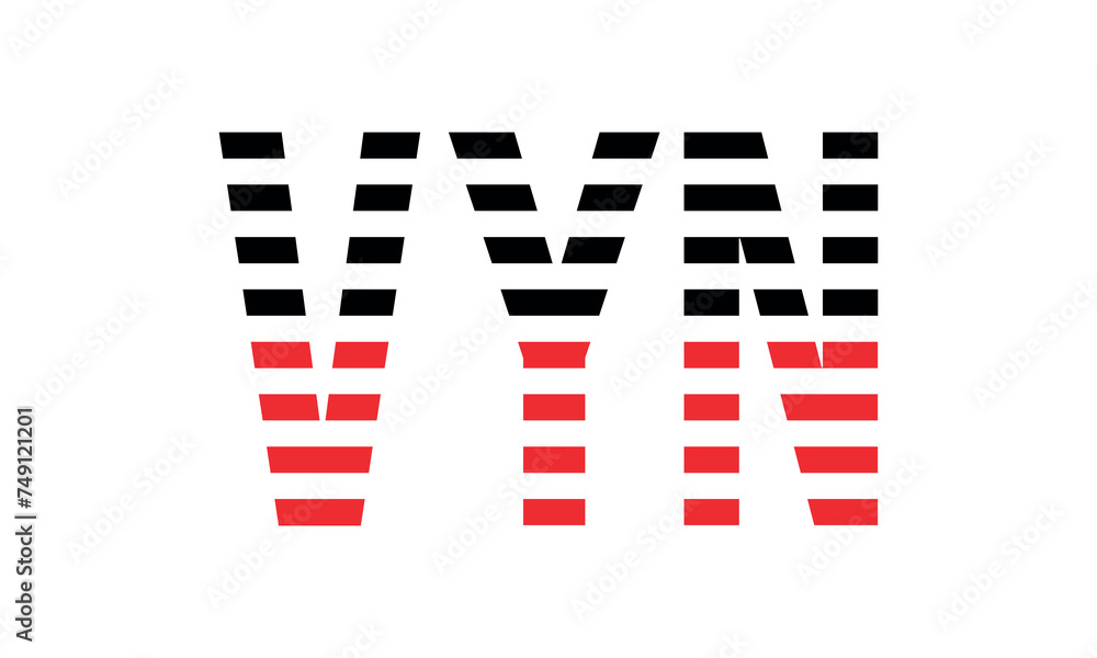 VYN three initial letter iconic line negative space minimal logo design ...