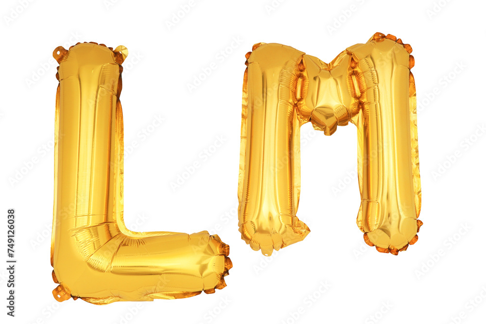 Gold Letters LM on isolated background.png Stock Illustration | Adobe Stock