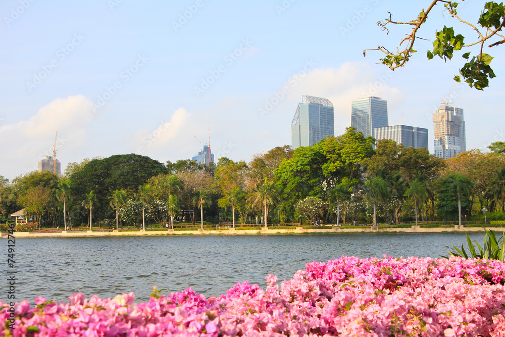 Modern Skyline near Lumphini MRT Station as Viewed from Benchakitti ...