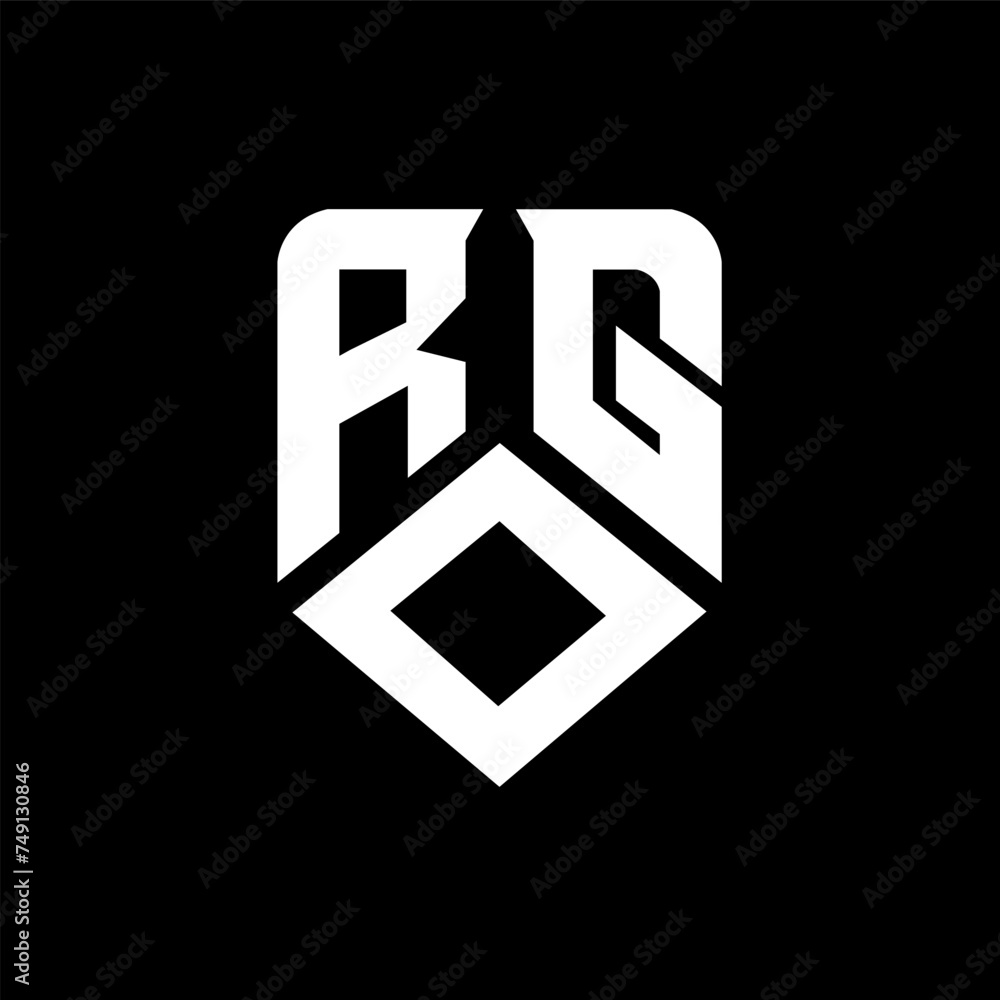 ROG letter logo design on black background. ROG creative initials ...