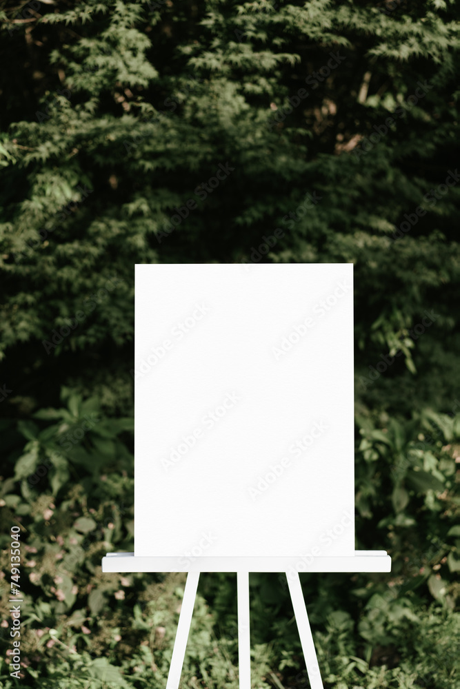 sign mockup white paper board wedding sign outdoor road blank empty ...