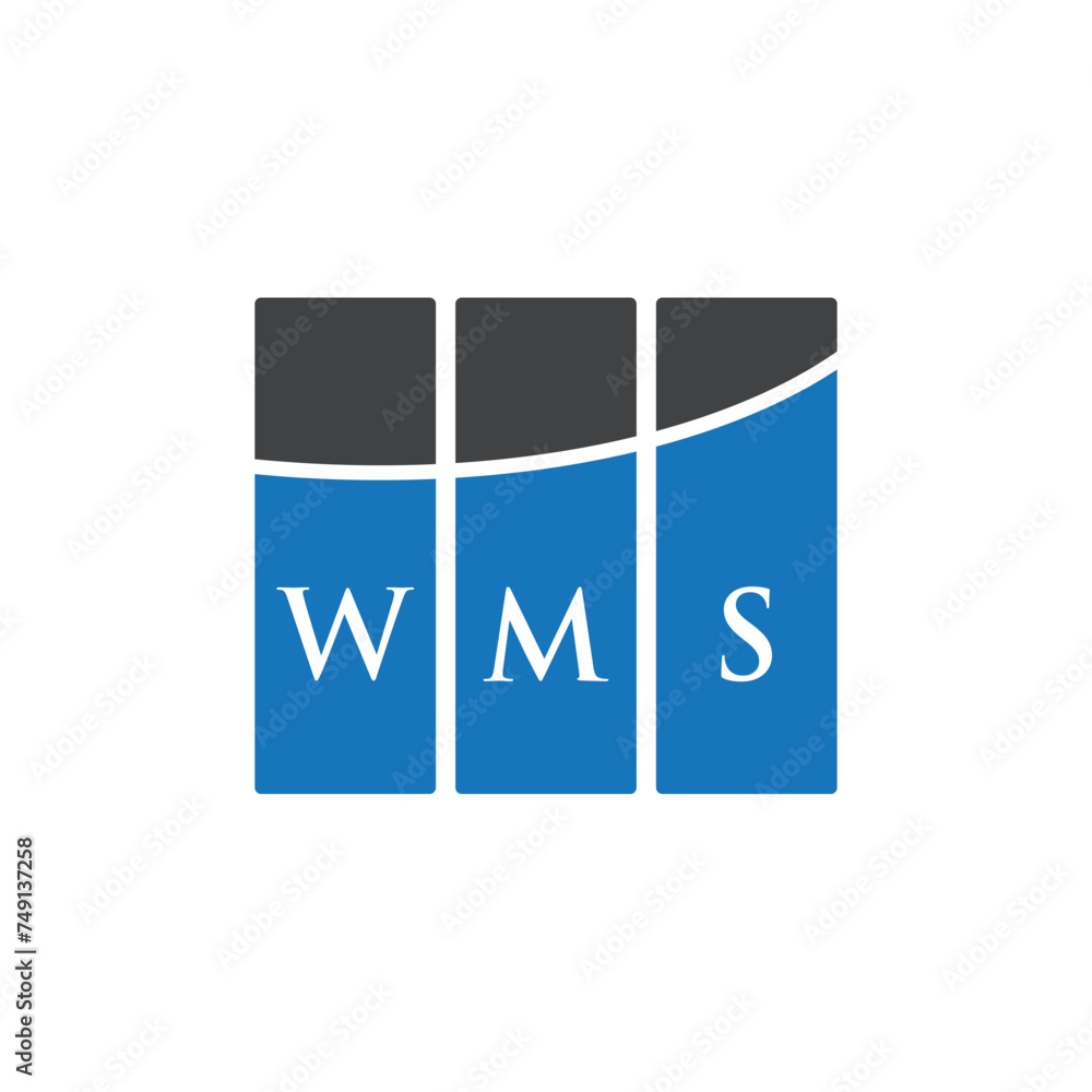WMS letter logo design on black background. WMS creative initials ...