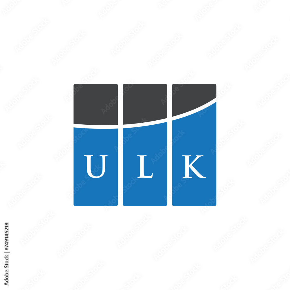 ULK letter logo design on black background. ULK creative initials ...