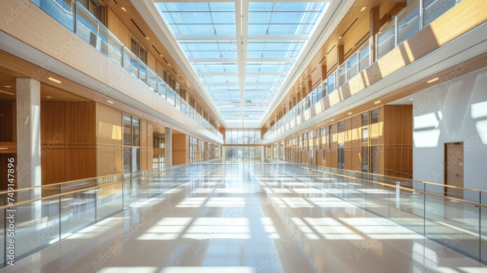 Light and Space: Natural light floods through skylights, illuminating ...