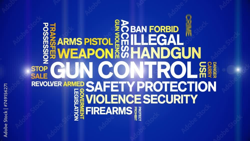 Gun Control animated word cloud;text design animation tag kinetic ...