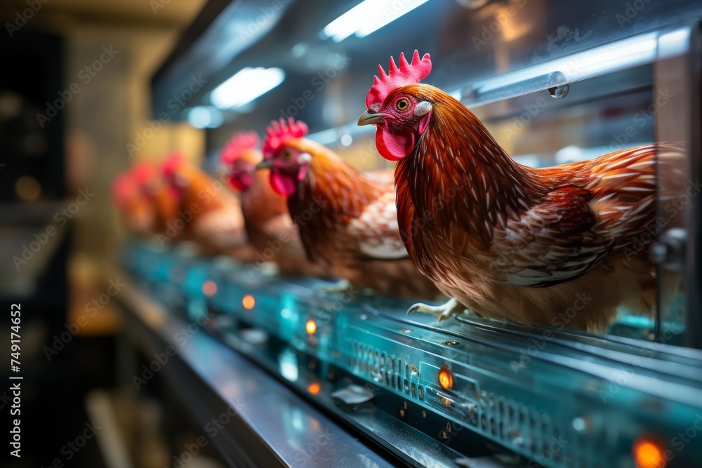 enterprise for raising chickens with further packaging of meat Stock ...