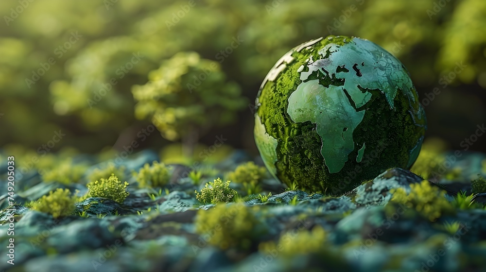 Eco-Friendly Earth Globe Spotted in Organic Nature-Inspired Forms Stock ...