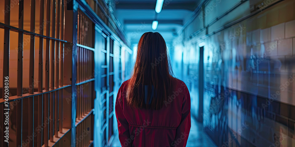 Prisoner, person locked up in jail prison behind bars sentence justice ...