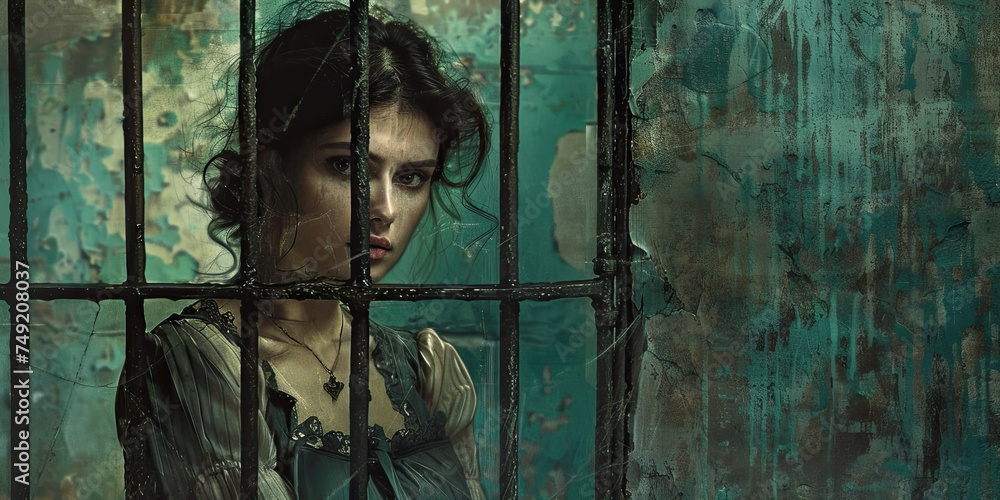 Prisoner, person locked up in jail prison behind bars sentence justice ...