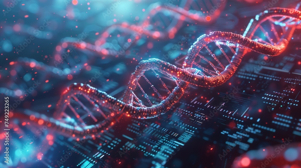 An illustration of CRISPR-Cas9 gene editing technology showing ...