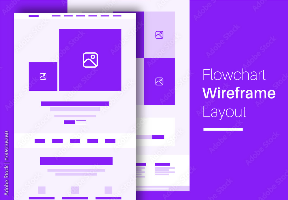 Flowchart Wireframe Design Layout Stock Template | Adobe Stock