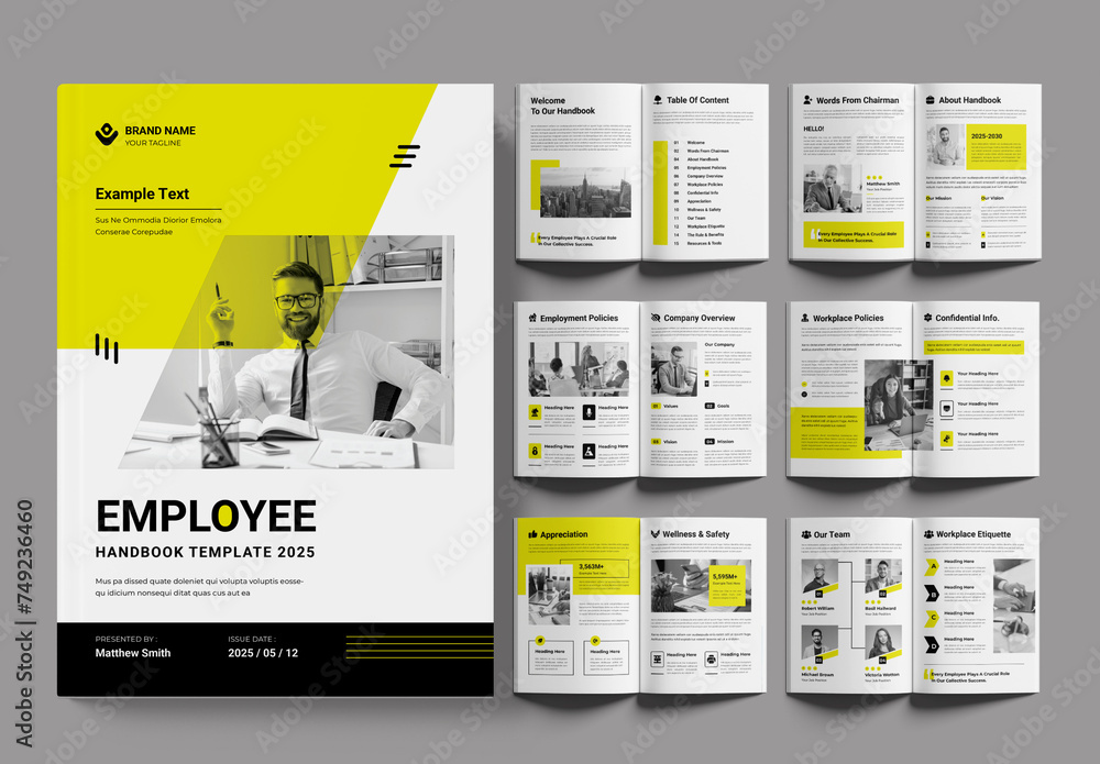 HR Employee Handbook Brochure Design Stock Template | Adobe Stock