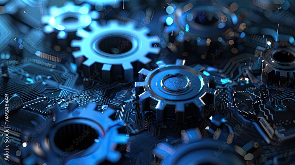 Embody the futuristic nature of technology evolution with an image that ...