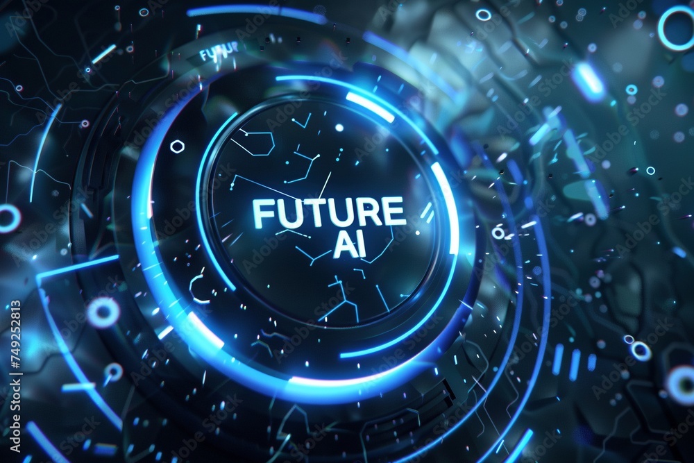 Techno Luxe: Luxurious "FUTURE AI" Logo Design with Metallic Textures ...