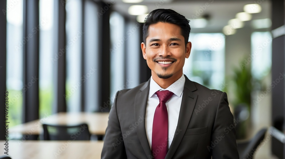 Happy employee business filipino man corporate lawyer with formal suit ...