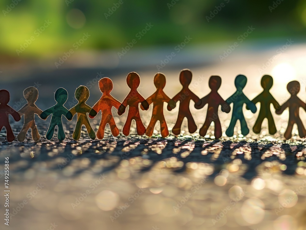 Paper Cutout People in Unity Silhouette, Silhouettes of paper cutout ...