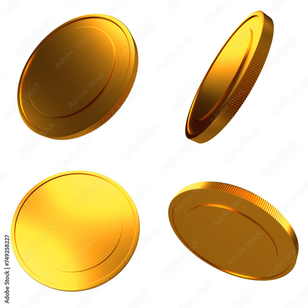 Gold realistic Empty Coins set PNG. Transparent Background Stock ...