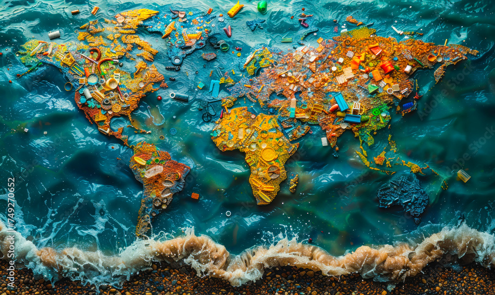 Global environmental issue of microplastic pollution depicted by ...