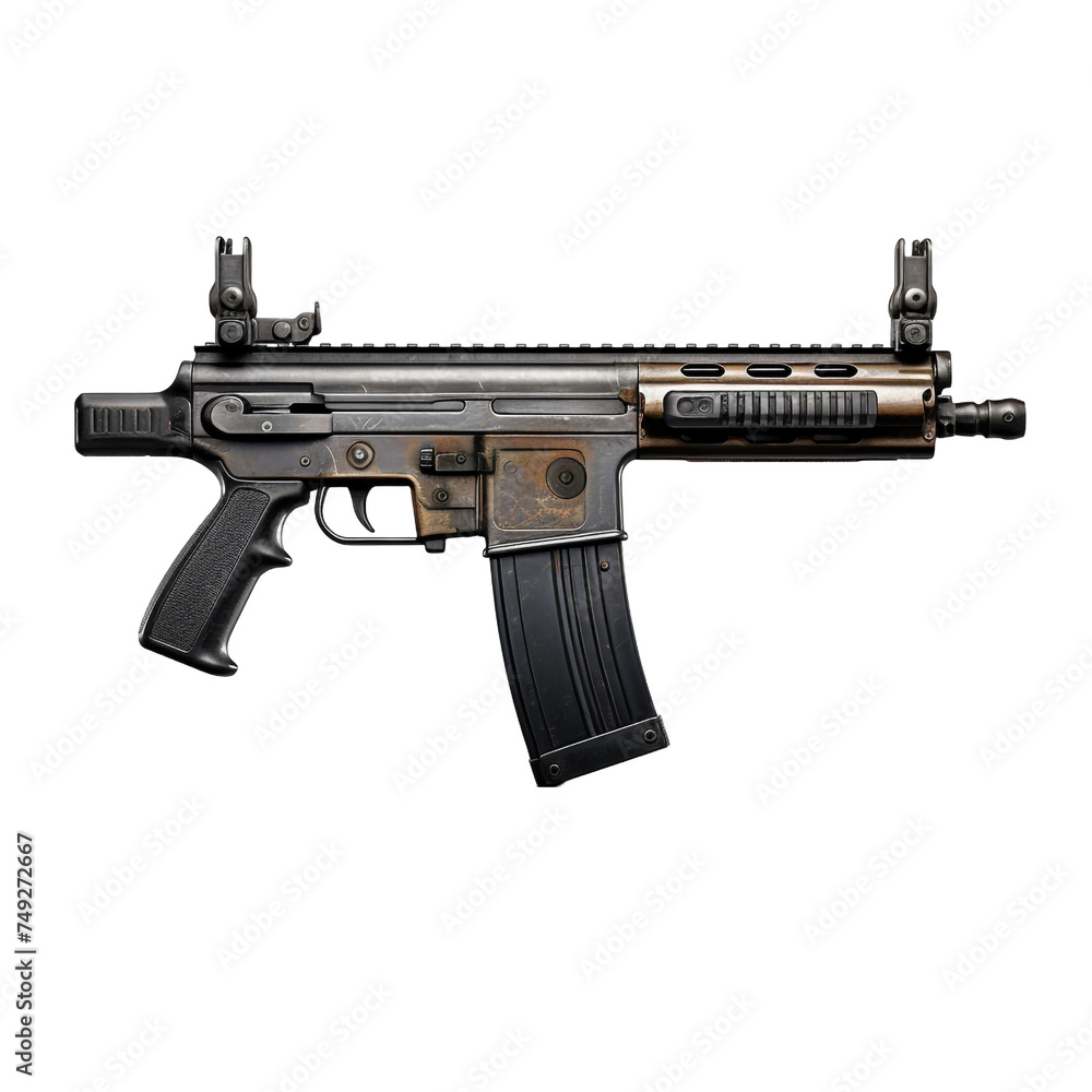 Submachine gun isolated on transparent background Stock Photo | Adobe Stock