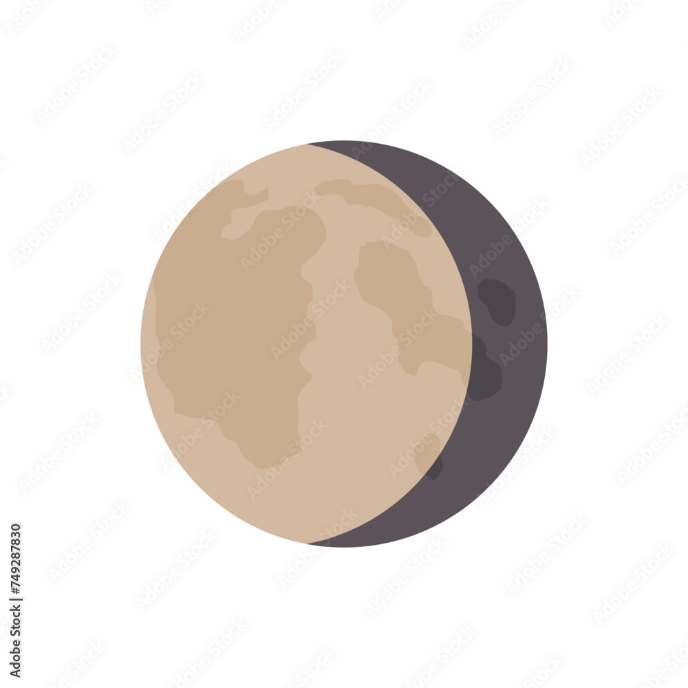 Vector waning gibbous, in flat style. The concept of astrology ...