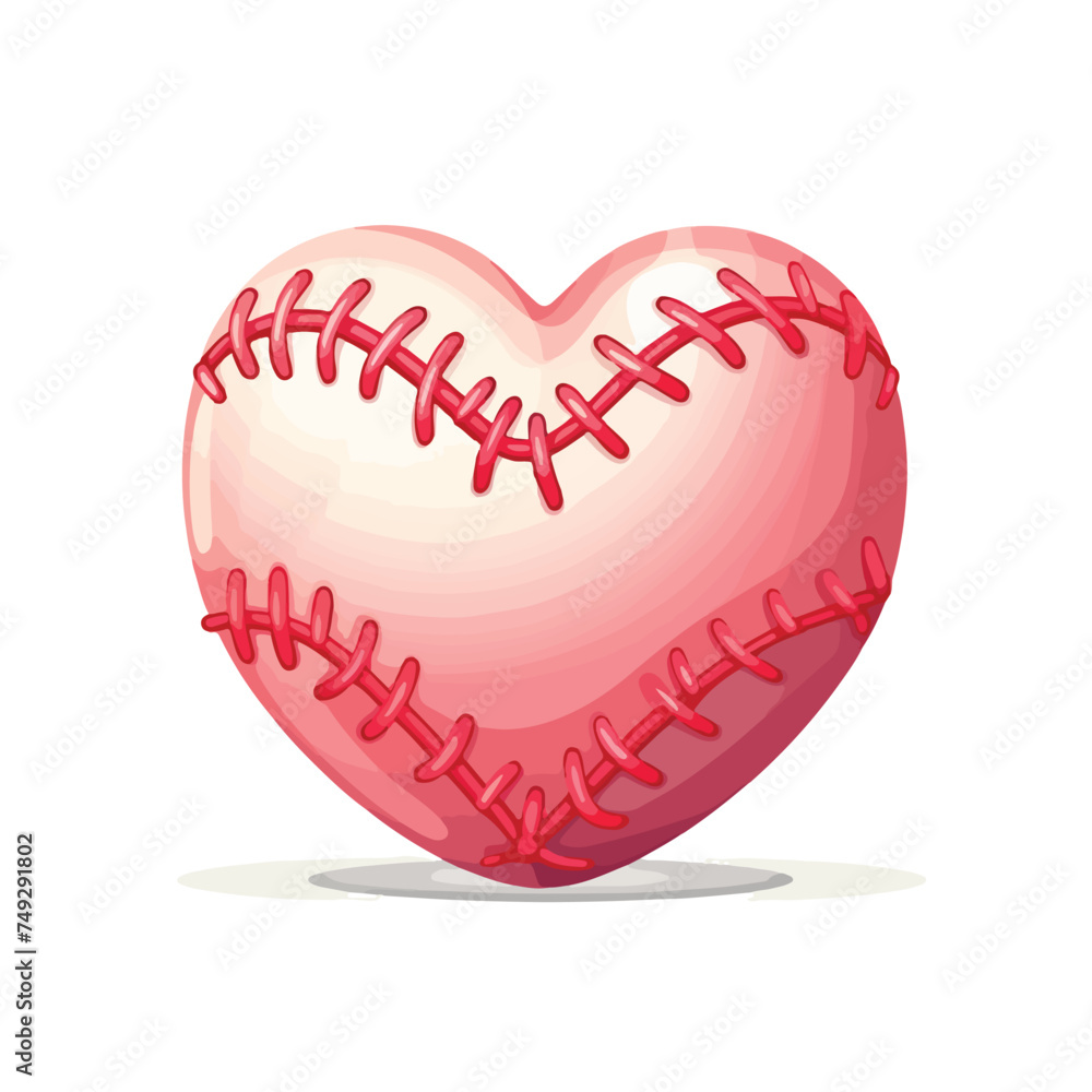 Heart softball ball icon. Clipart image isolated on Stock Vector ...