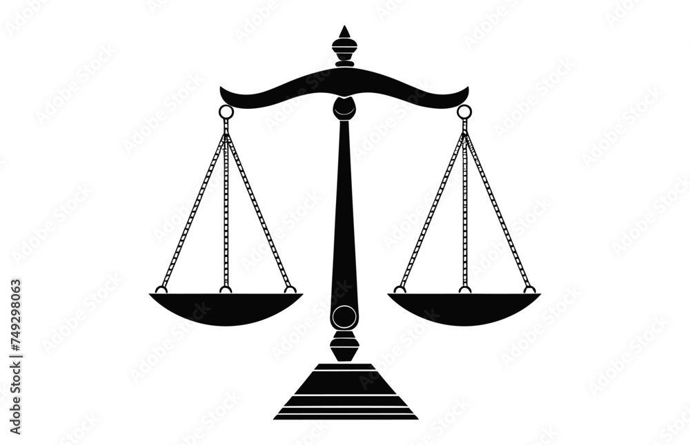 Weight Balance Scale silhouette Vector art, Beam balance measuring ...