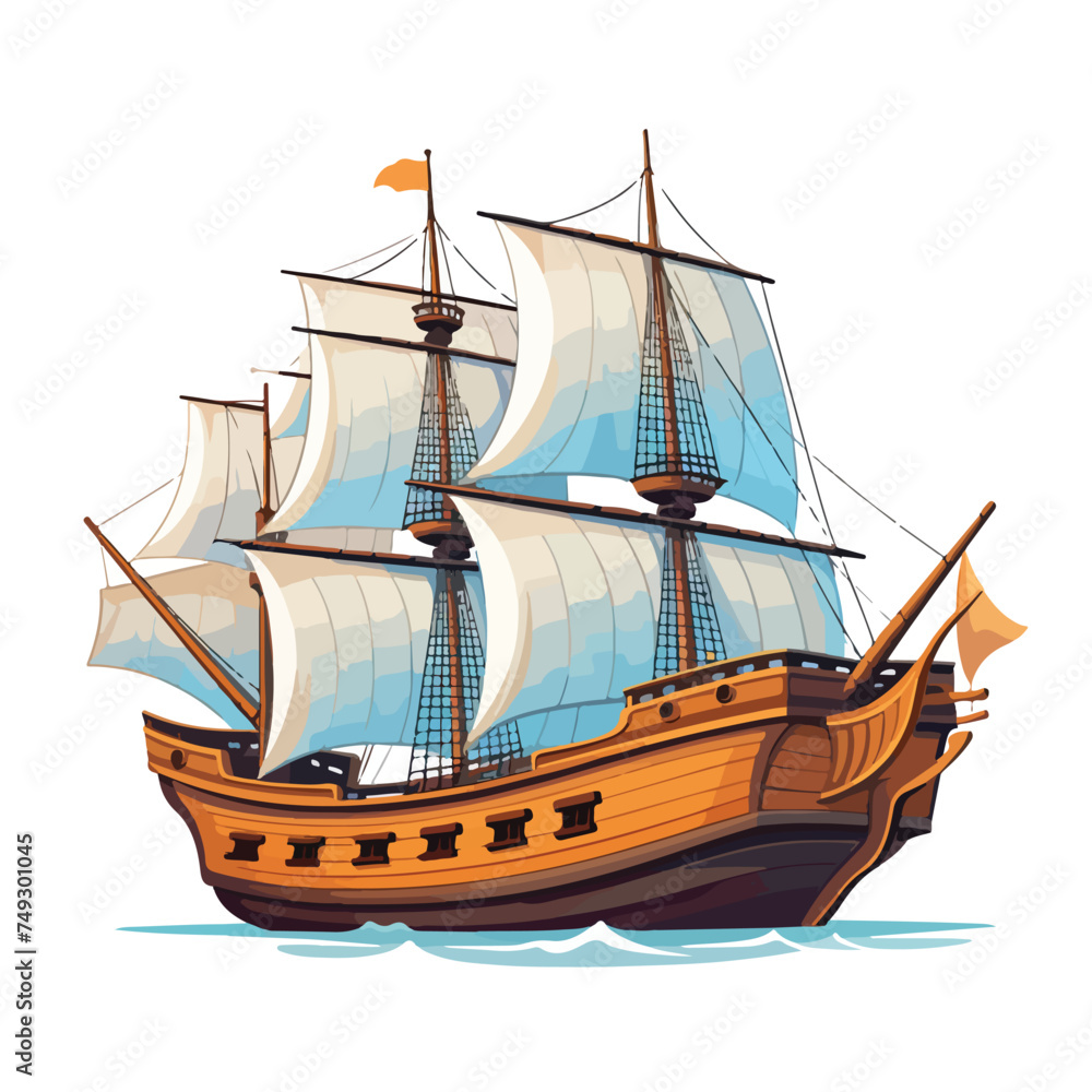 Mayflower ship icon. Clipart image isolated on white Stock Vector ...
