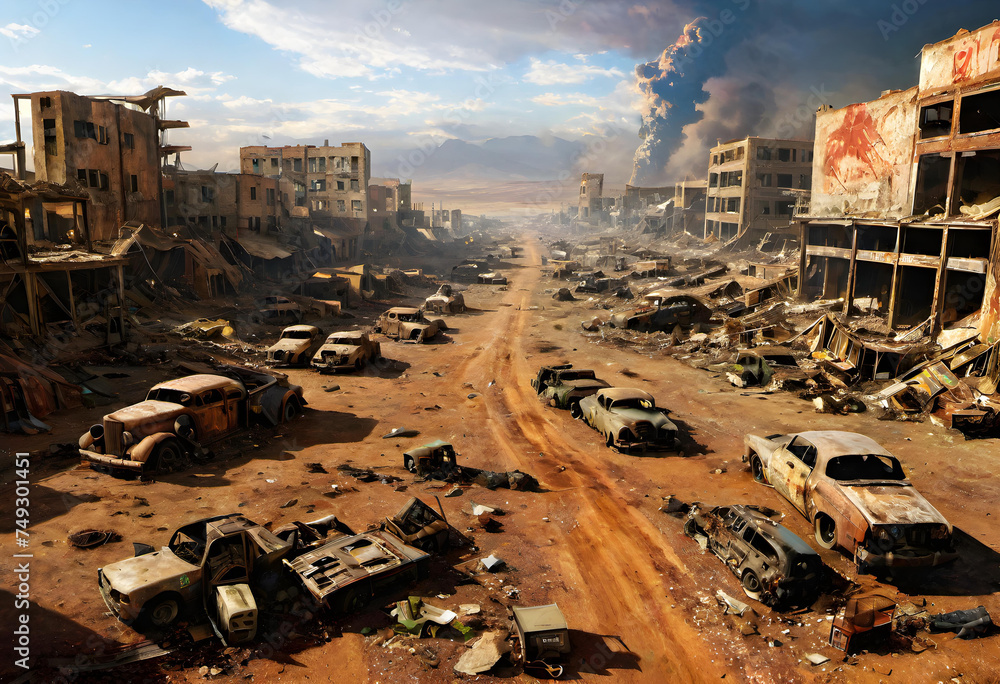 Apocalyptic Wasteland, Post-Apocalyptic, Desolate, Ruins, Destruction ...