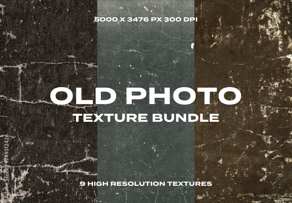 Grunge Old Retro Photo Vintage Paper Overlay Texture Pack Bundle Effect ...