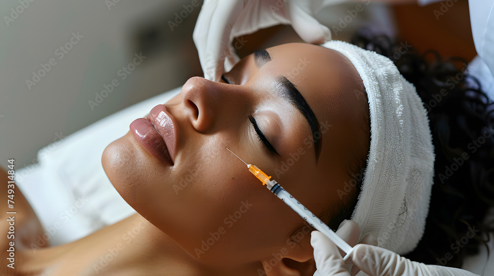 Expert Hands at Work: Close-up of Beauty Injections Procedure, Facial ...