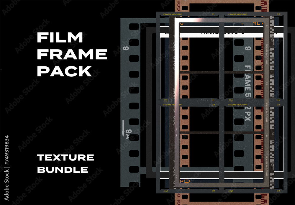 Film Frame Retro Light Leak Analogue Overlay Texture Pack Bundle Effect ...