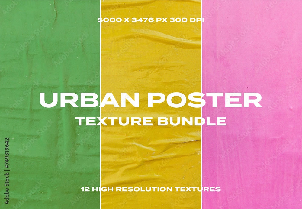 Urban Poster Paper Glued Street Overlay Texture Pack Bundle Effect ...