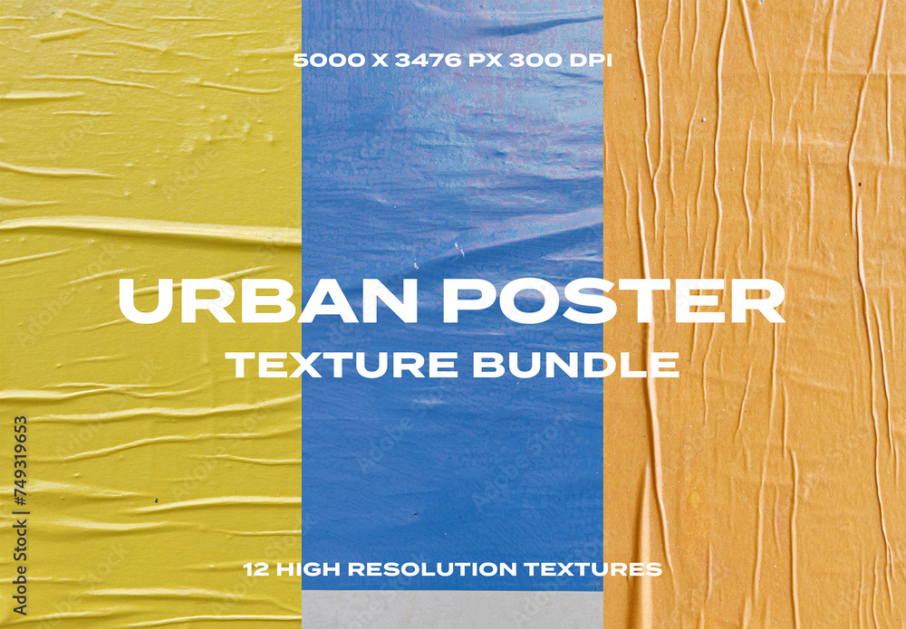 Urban Poster Paper Glued Street Overlay Texture Pack Bundle Effect ...
